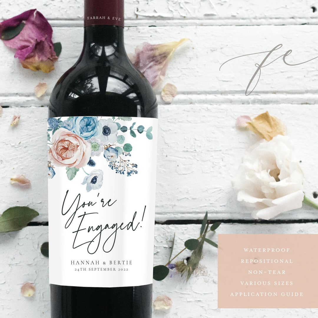 YOU'RE ENGAGED Personalised Wine Label | Engagement, Celebration Wine ...