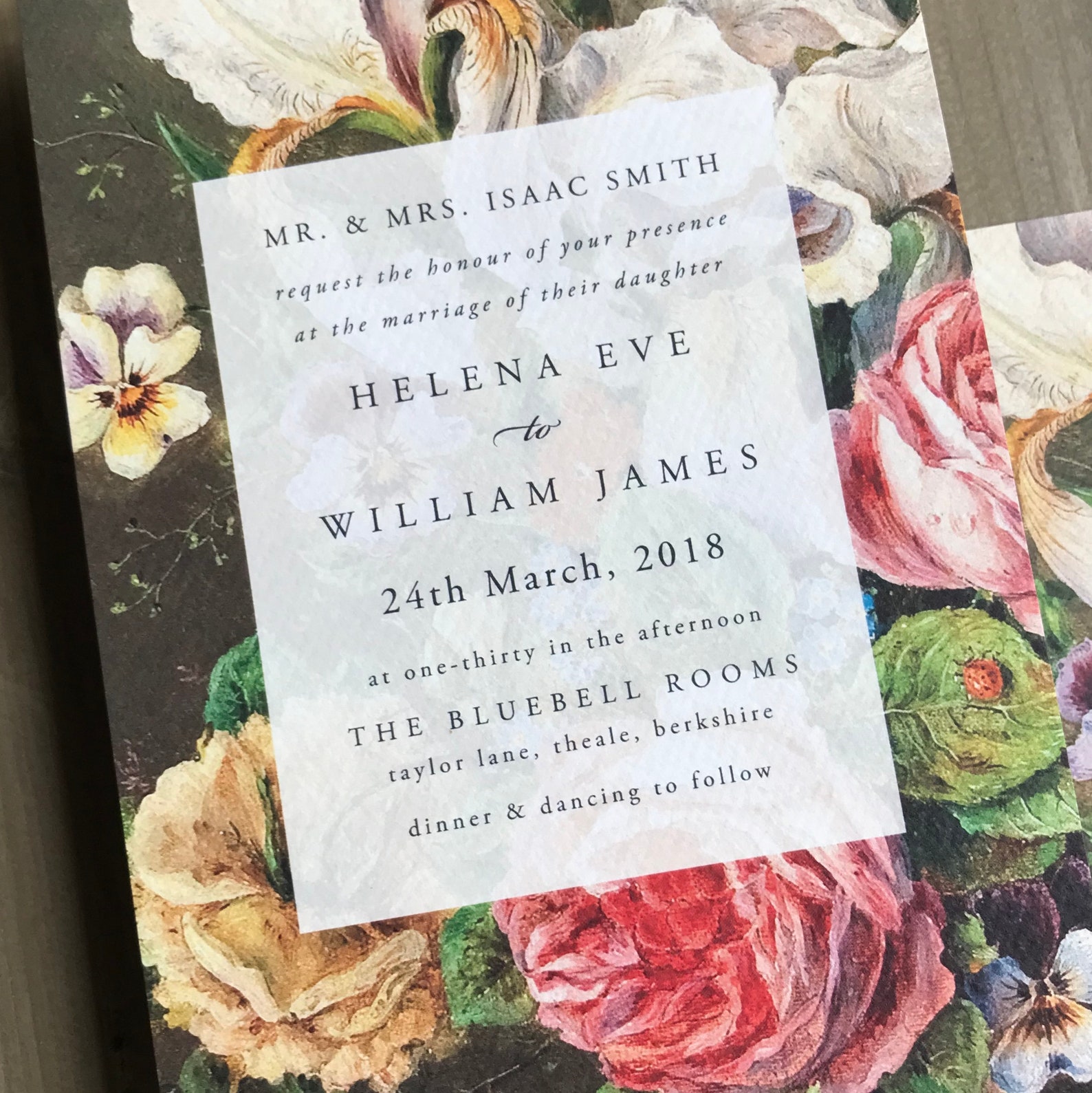 EVE Vintage Floral Oils Wedding Invitations Wedding - Etsy