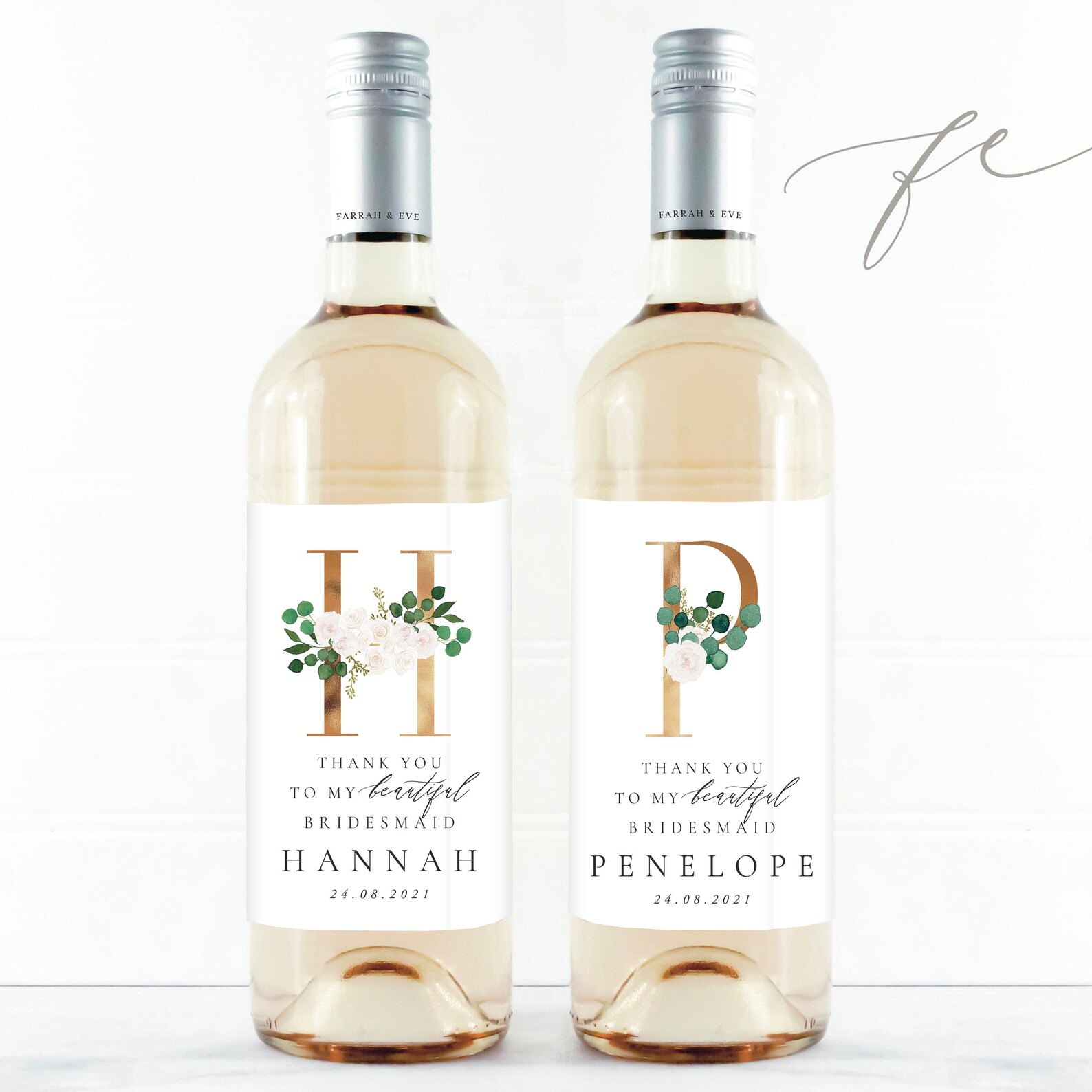 Will You Be Floral Wine Bottle Labels Bridesmaid Thank You Wine Labels ...