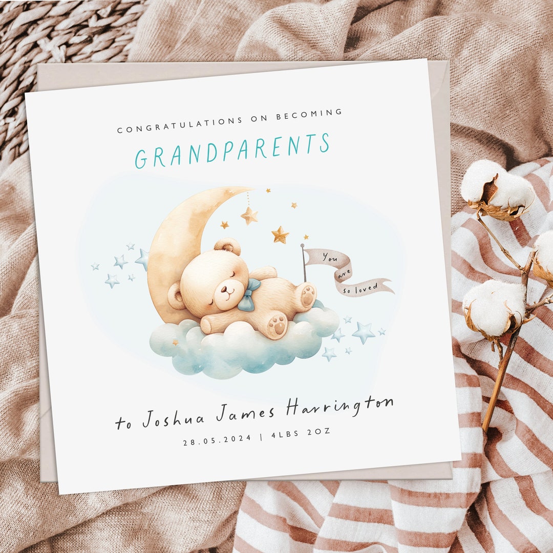 Personalised Congratulations Card, New GRANDPARENTS,AUNTIE, UNCLE Card ...