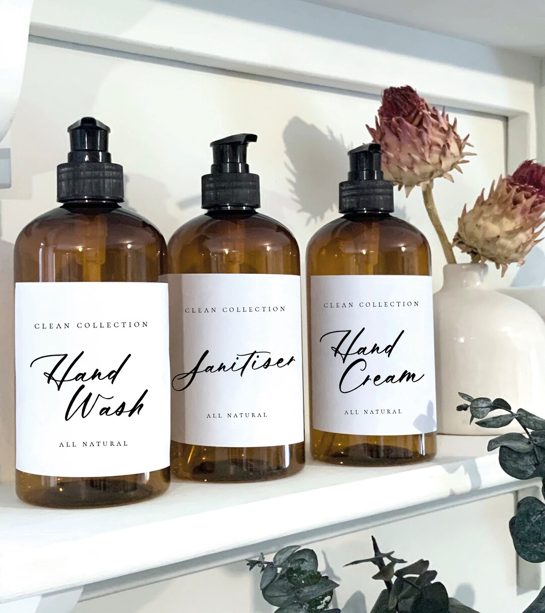 BATHROOM + KITCHEN Storage Labels | Hand Wash Labels Waterproof ...
