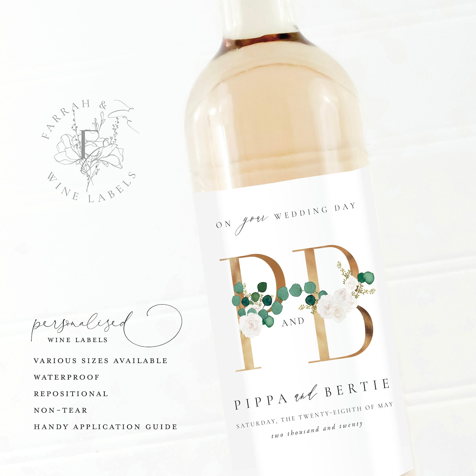 Personalised Congratulations Wine Label Mr and Mrs Wine Label Wedding ...