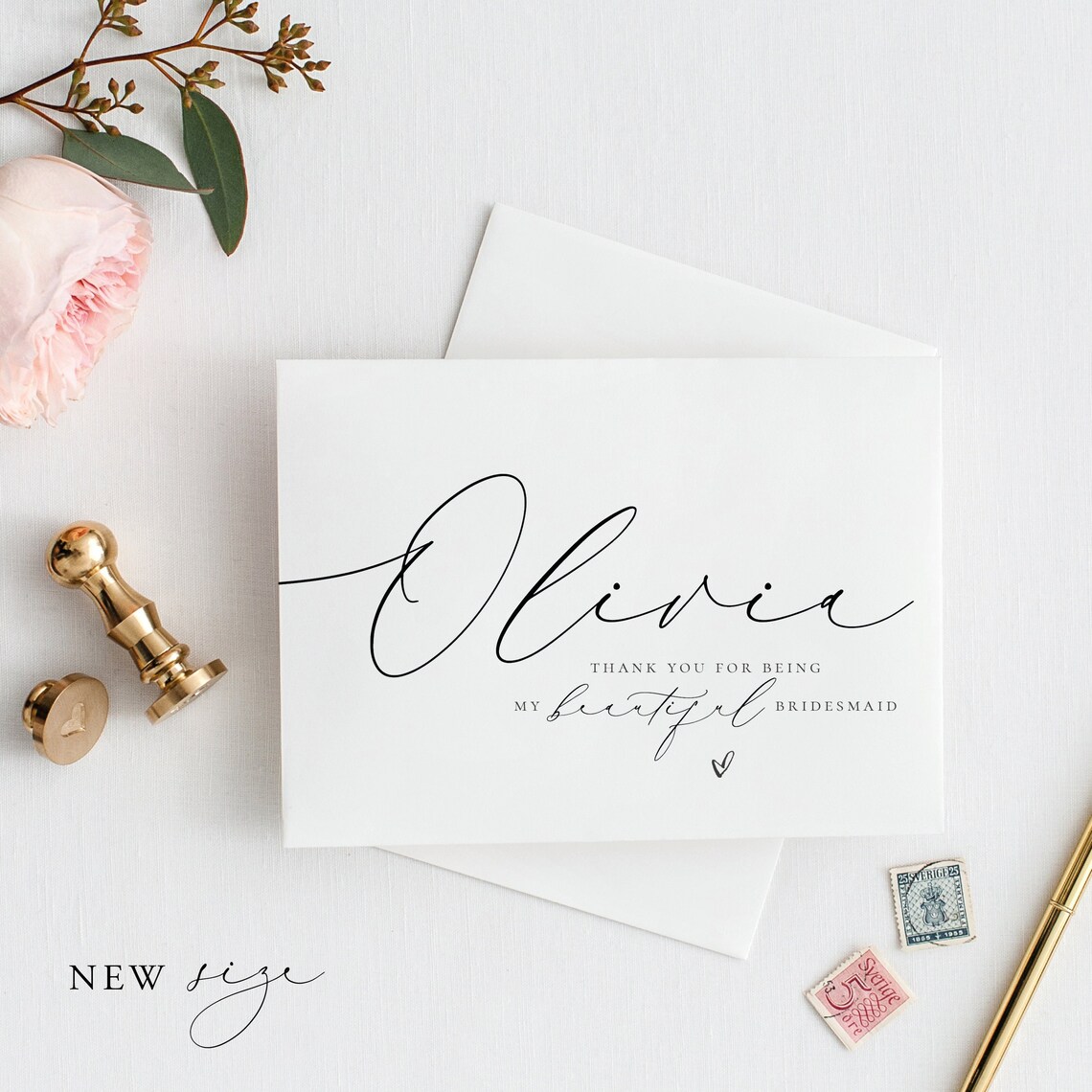 Maid of Honour Thank You Card typography Card bridesmaid - Etsy UK