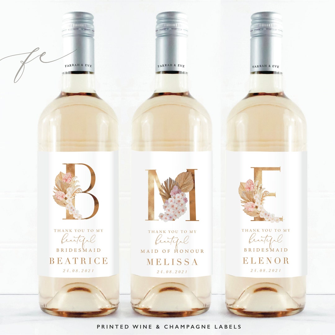 Thank You for Being My Bridesmaid Labels Will You Be Wine Bottle ...
