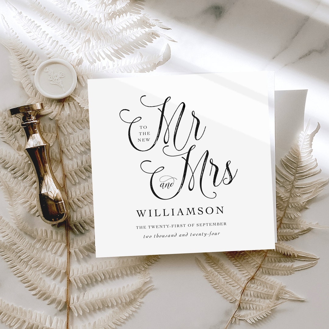 PERSONALISED Mr and Mrs Wedding Card | Bride and Groom Card|mr & Mrs ...
