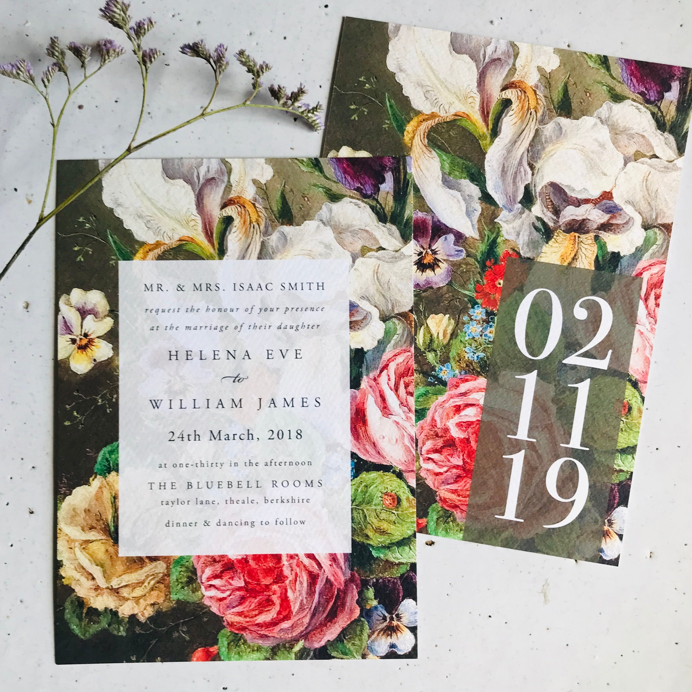 EVE Vintage Floral Oils Wedding Invitations Wedding - Etsy