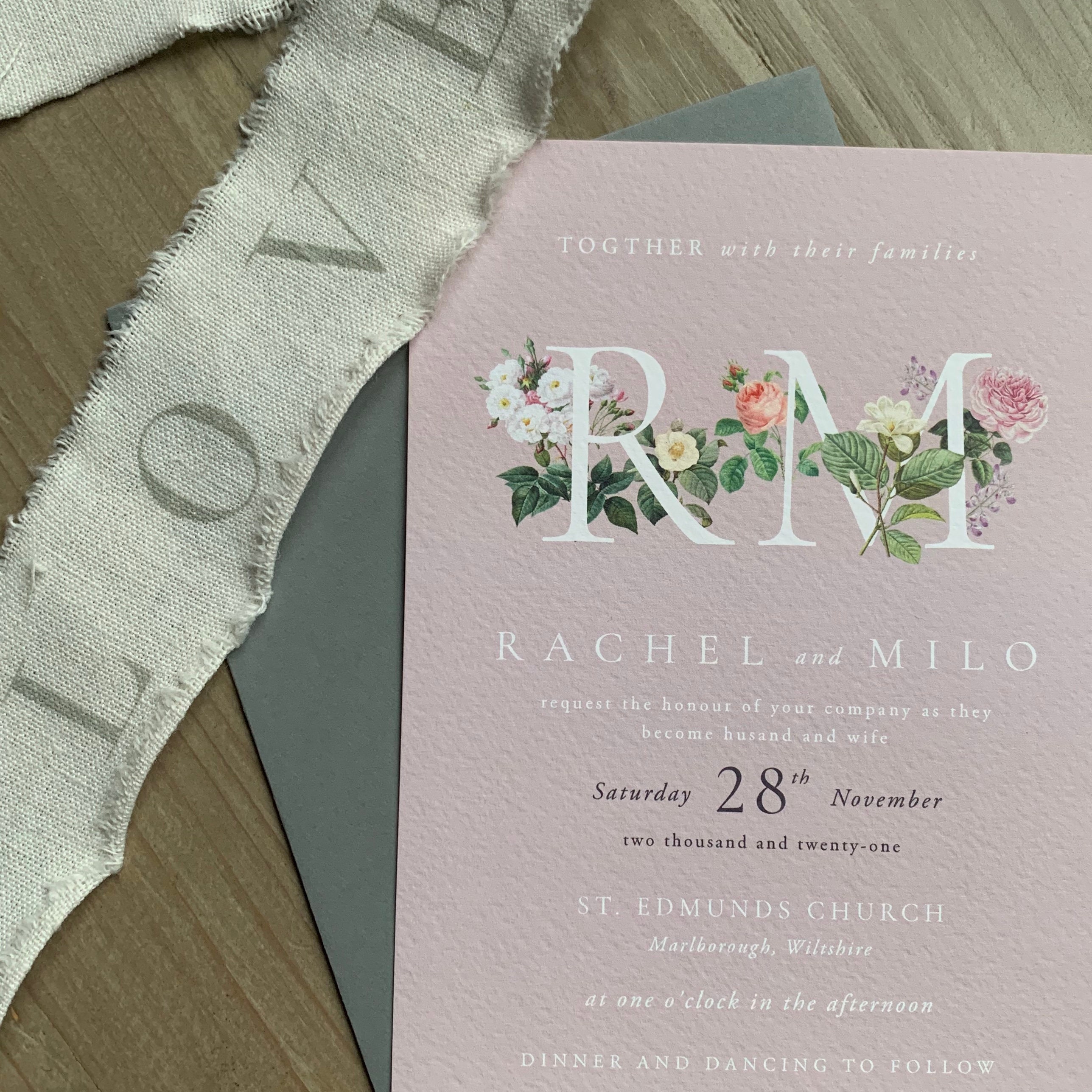 KATIE Vintage Floral Wedding Invitations Wedding Invites - Etsy UK