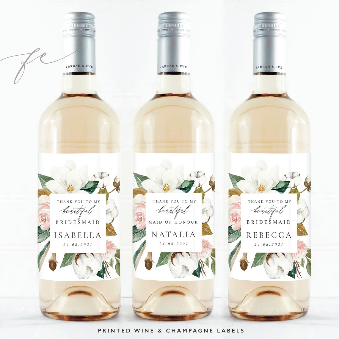 Will You Be My Bridesmaid Wine Labels Thank You Wine Bottle - Etsy