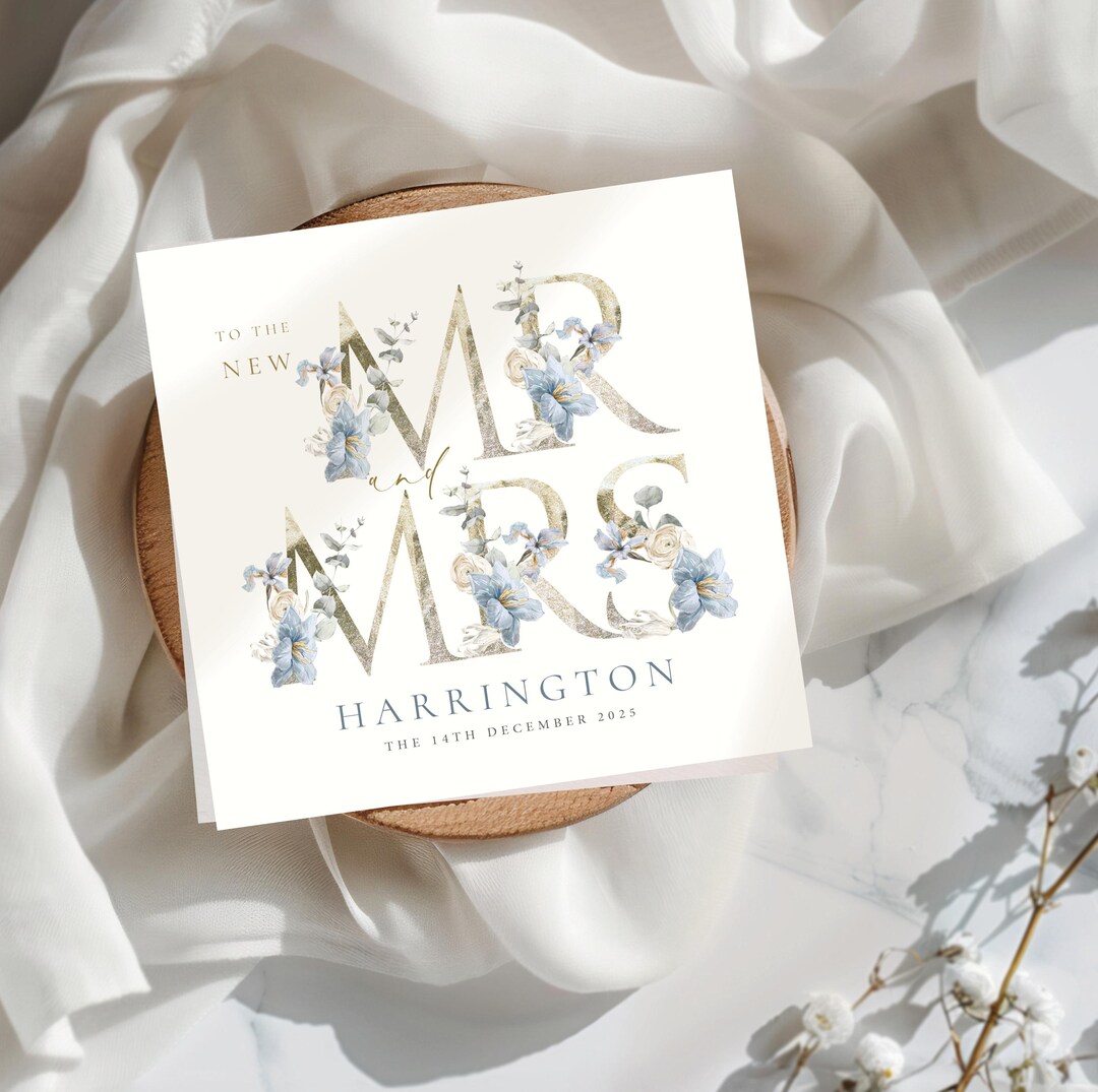 PERSONALISED Mr and Mrs Wedding Card | Bride and Groom Card|mr & Mrs ...