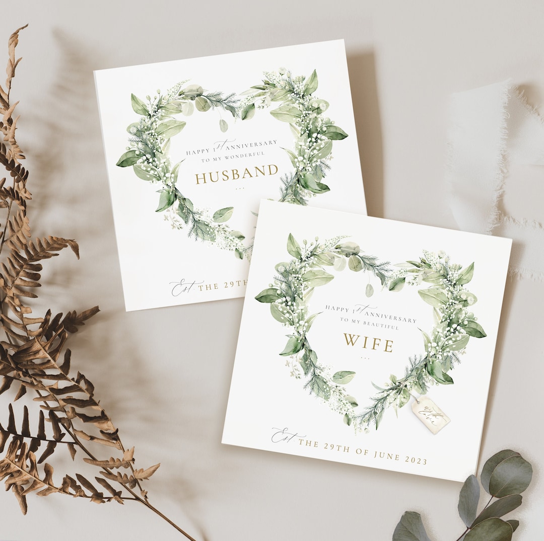 Personalised Wife ANNIVERSARY Card Typography Script Cardwife Card ...
