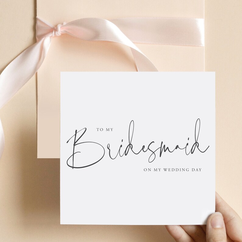 Modern Text Black and White Bridesmaid Card Bridesmaid Card - Etsy