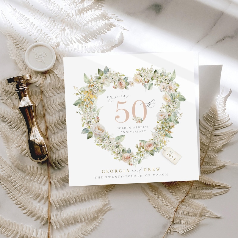 Golden Wedding Cards - Etsy UK