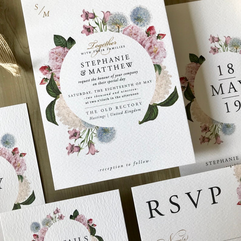 HANNAH No.2 | Vintage Floral Wedding Invitations, Wedding Invites ...