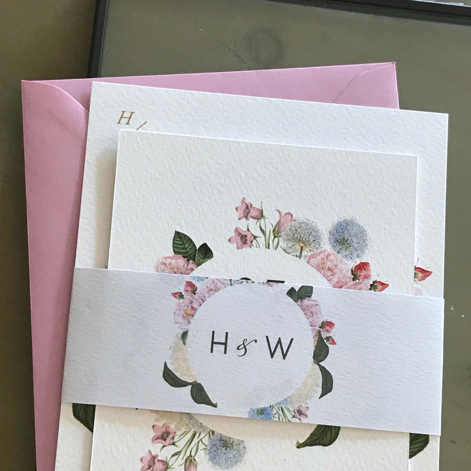 HANNAH Vintage Floral Wedding Invitations Wedding Invites - Etsy