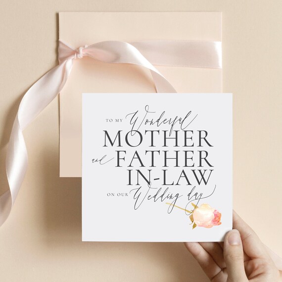 Wedding Card In Laws Card Wedding Thank You On The Day Card Father In