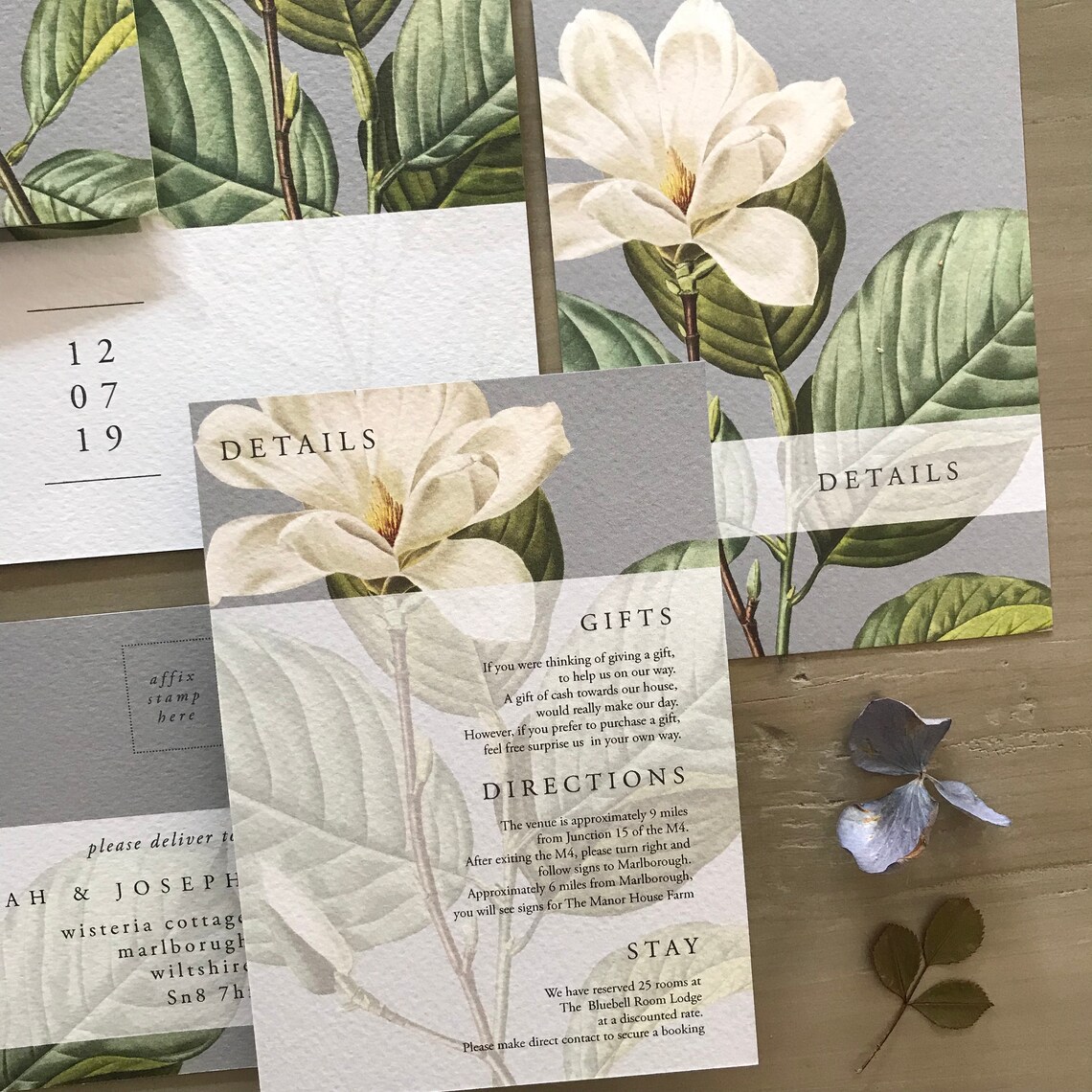 LILY Vintage Lily Wedding Invitation Wedding Invites | Etsy