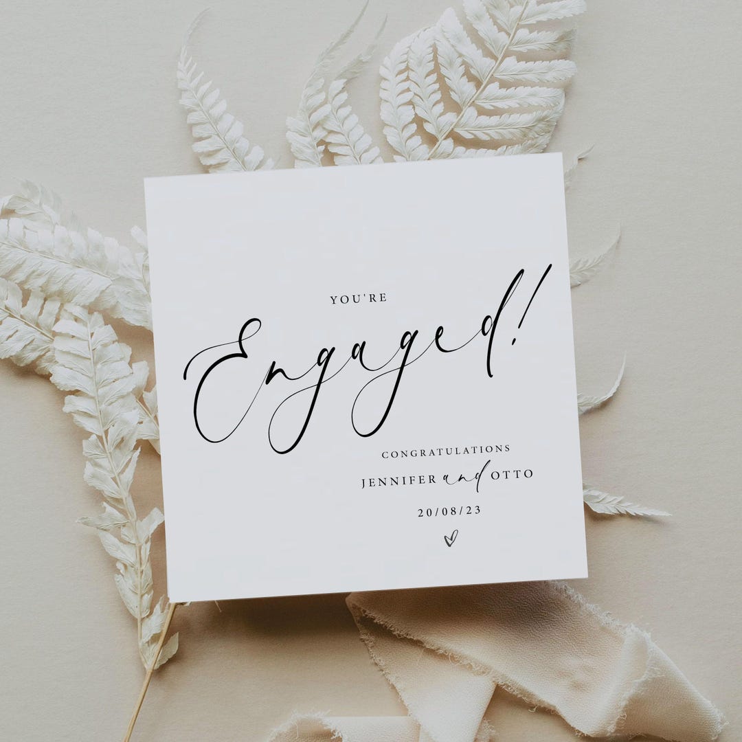 PERSONALISED Engagement Card | Elegant Engagement Card ...