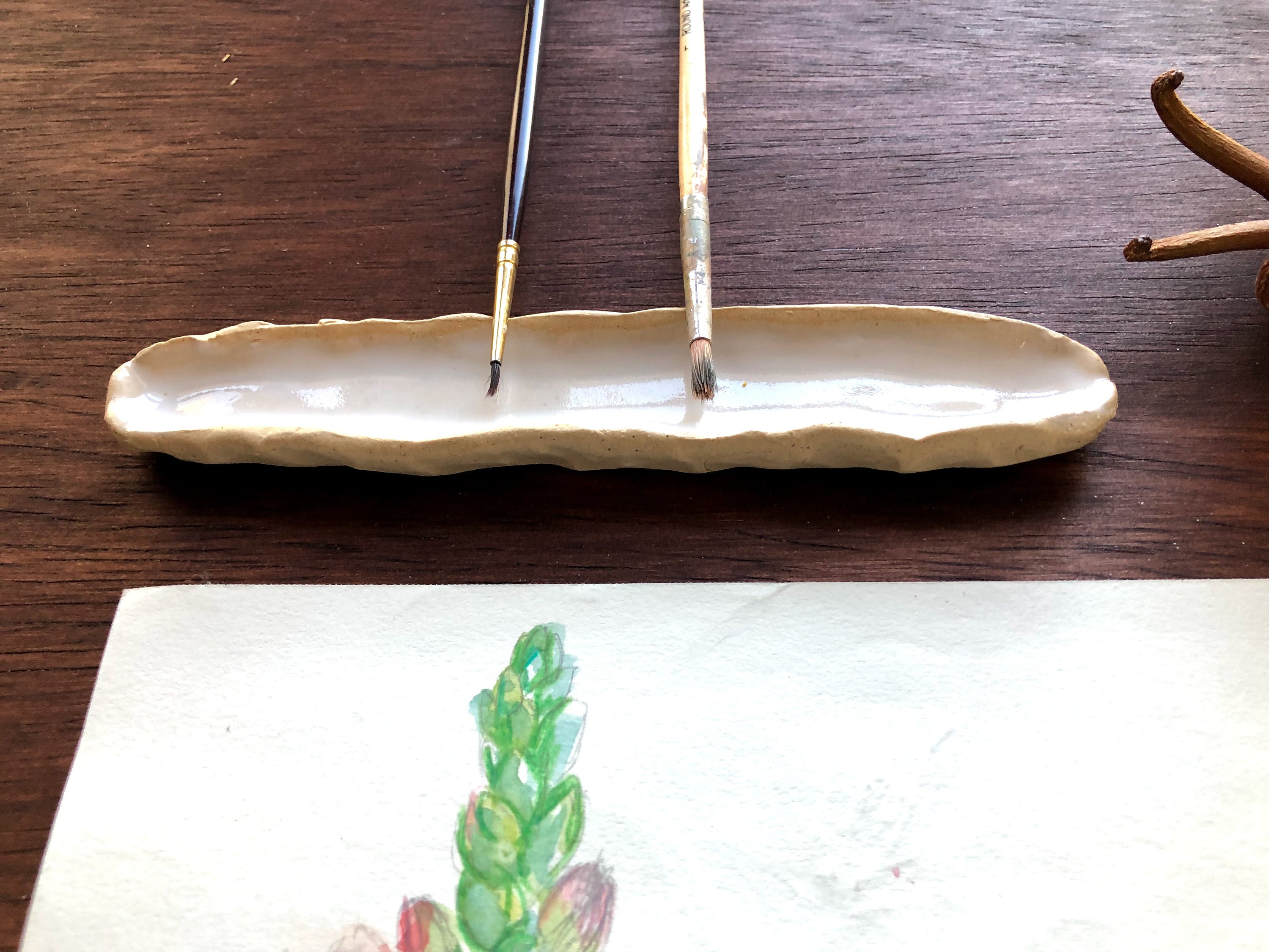 Ceramic Paint Brush Tray Rest | Large | Paint Brush Holder | Ceramic ...