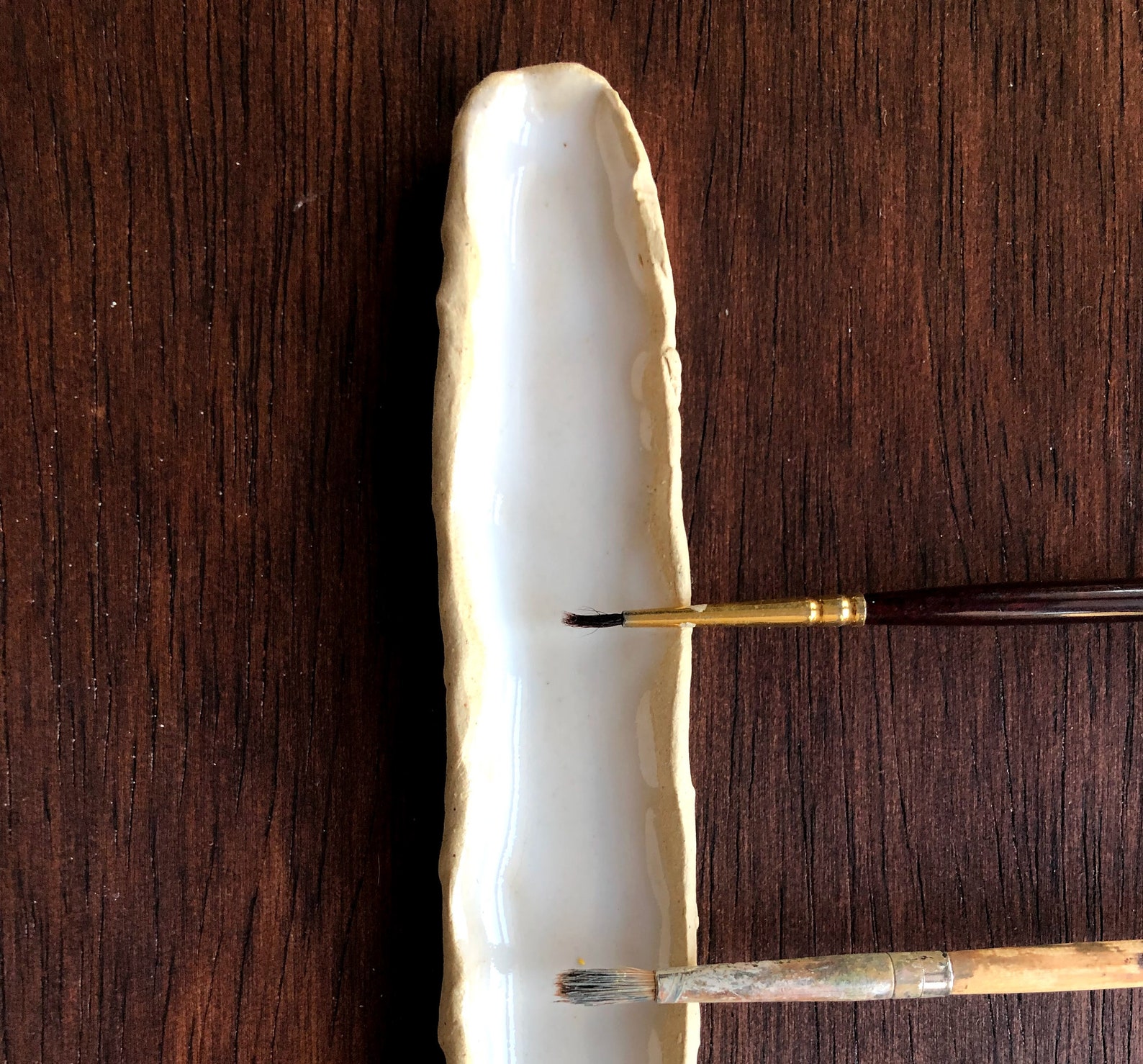 Ceramic Paint Brush Tray Rest Large Paint Brush Holder | Etsy