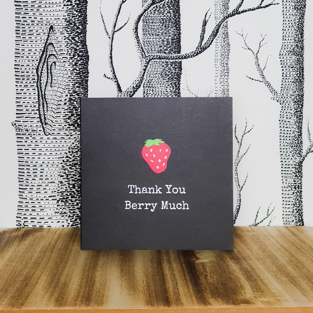 Thank You Card - Pun Thank You Card - Thank You Berry Much - Etsy
