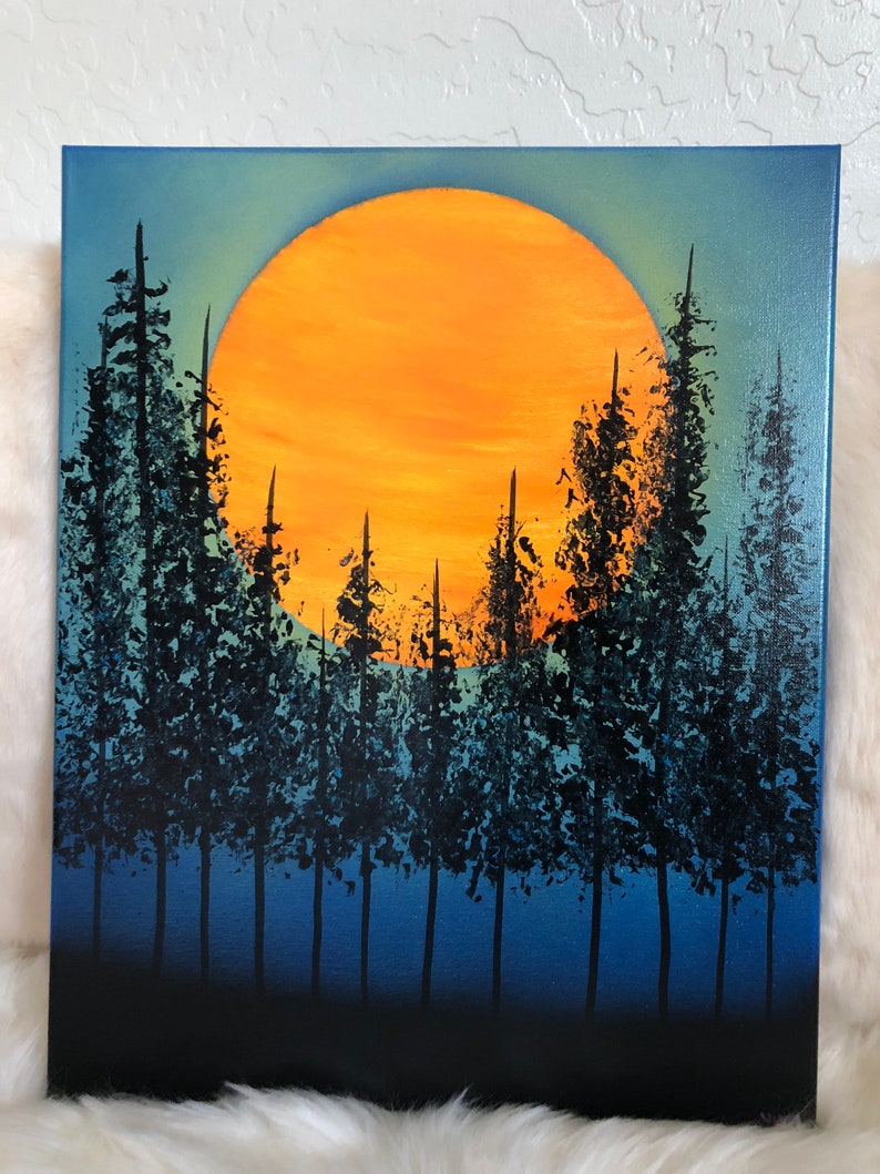 Large Star in the Forest Spray Paint Canvas - Etsy