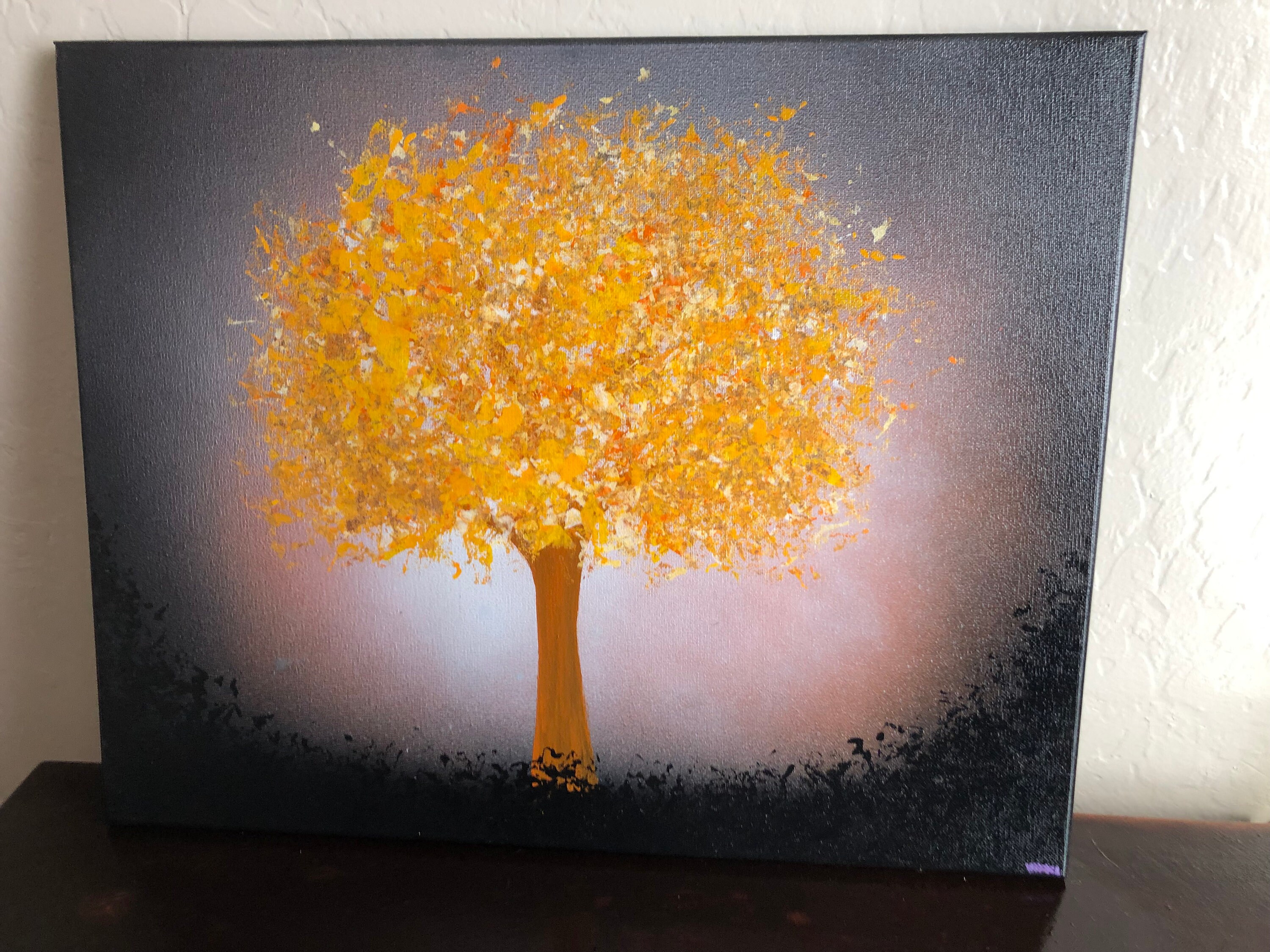 Yellow Tree of Life 3 Spray Paint on Canvas - Etsy.de