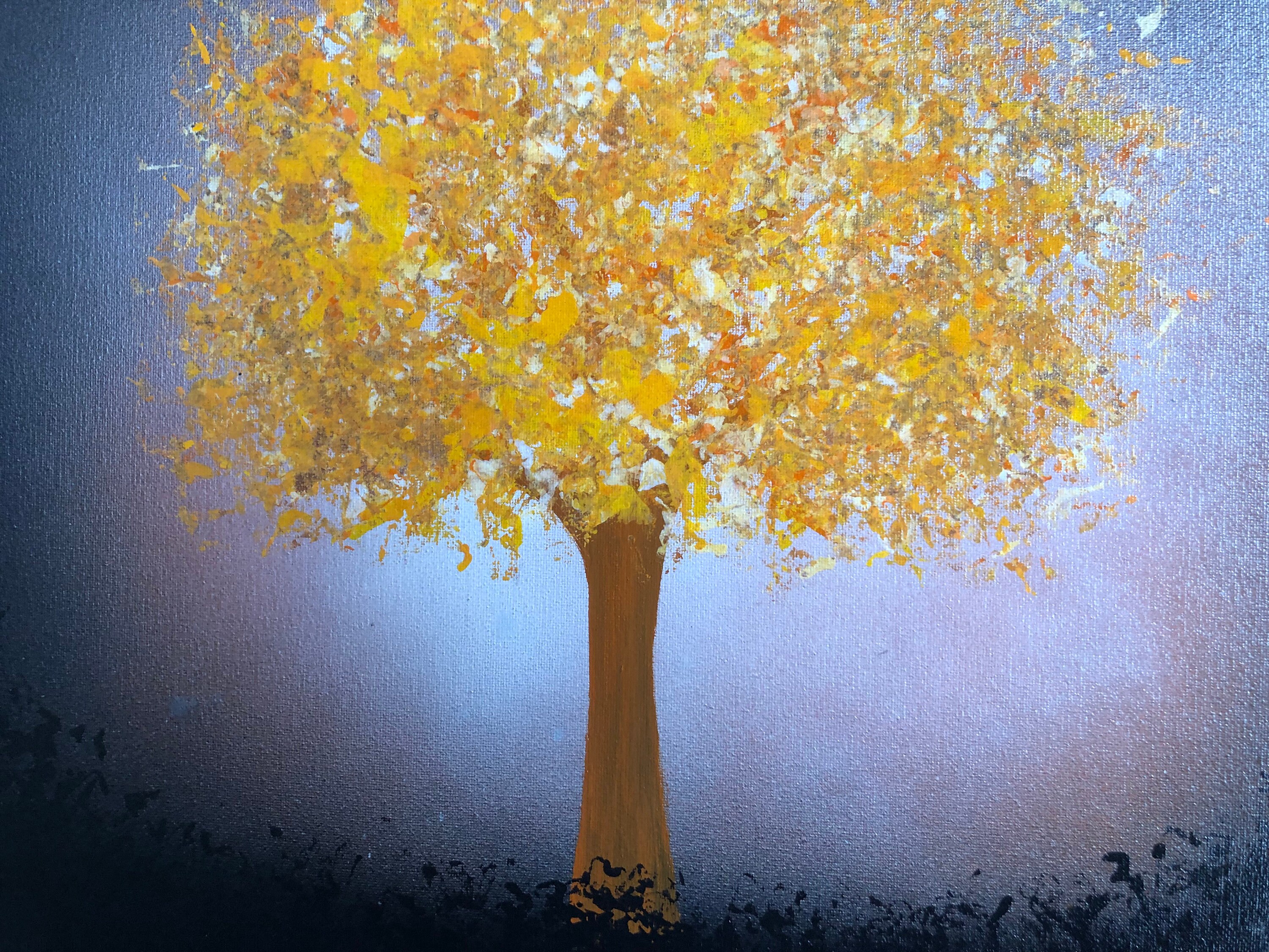 Yellow Tree of Life 3 Spray Paint on Canvas - Etsy.de