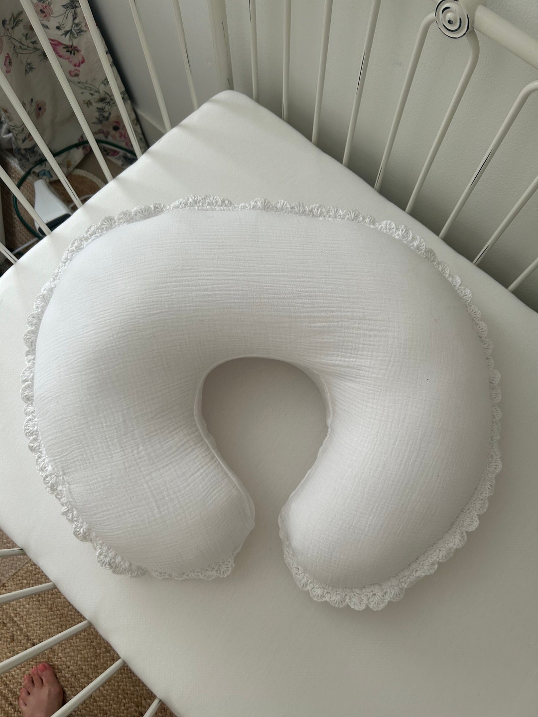 Crochet Scalloped Boppy Muslin Cover - Handmade 100% Cotton - Etsy