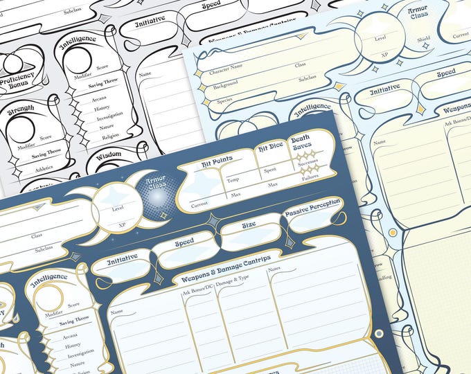 Written in the Stars - Downloadable Divination Character Sheet ...