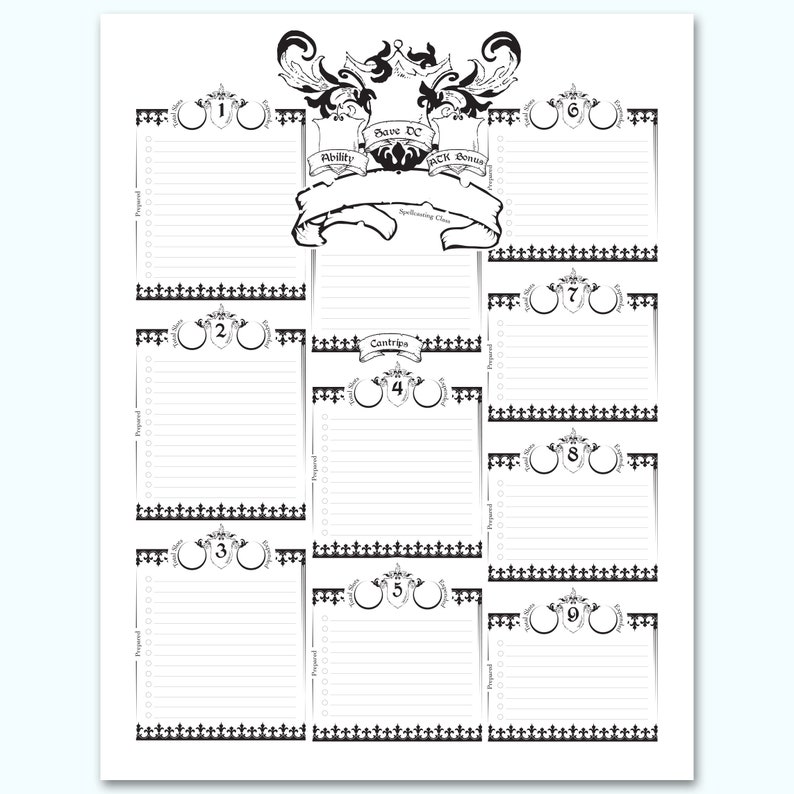 Dnd 5e Character Sheet: Medieval Knight Paladin Design (printable Pdfs ...