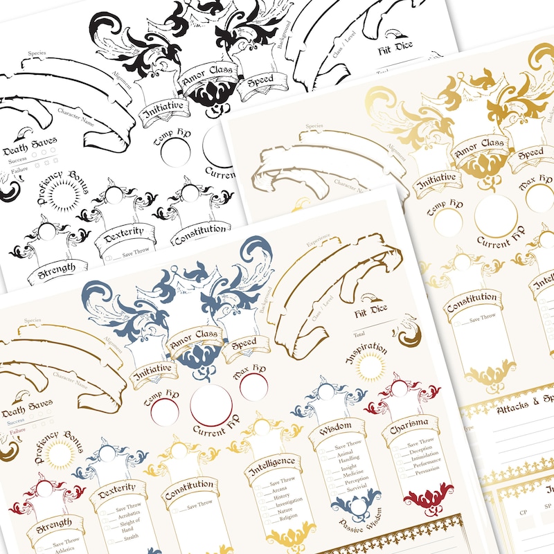 Knight Character Sheet - Etsy UK