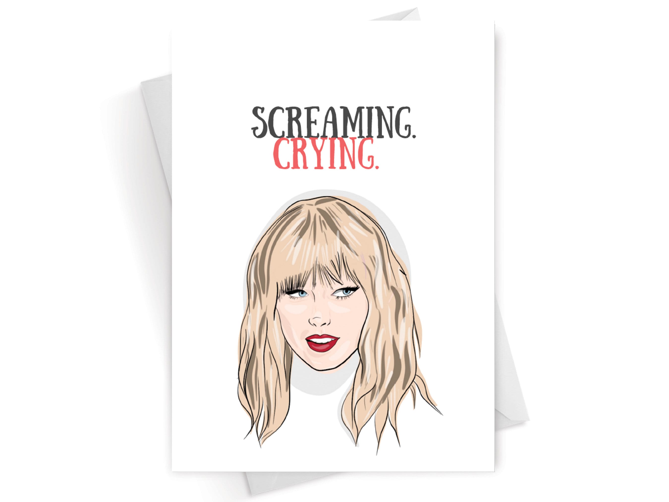 Taylor Swift Screaming Crying Greeting Card Swift Lovers | Etsy