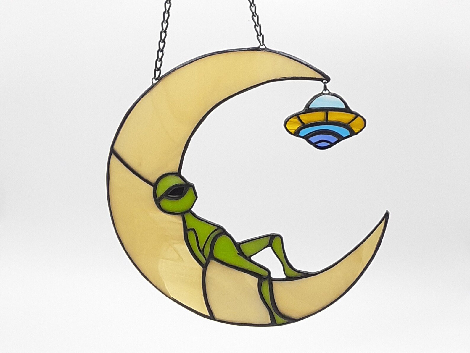 UFO Suncatcher Ufo Stained Glass Stained Glass Window - Etsy