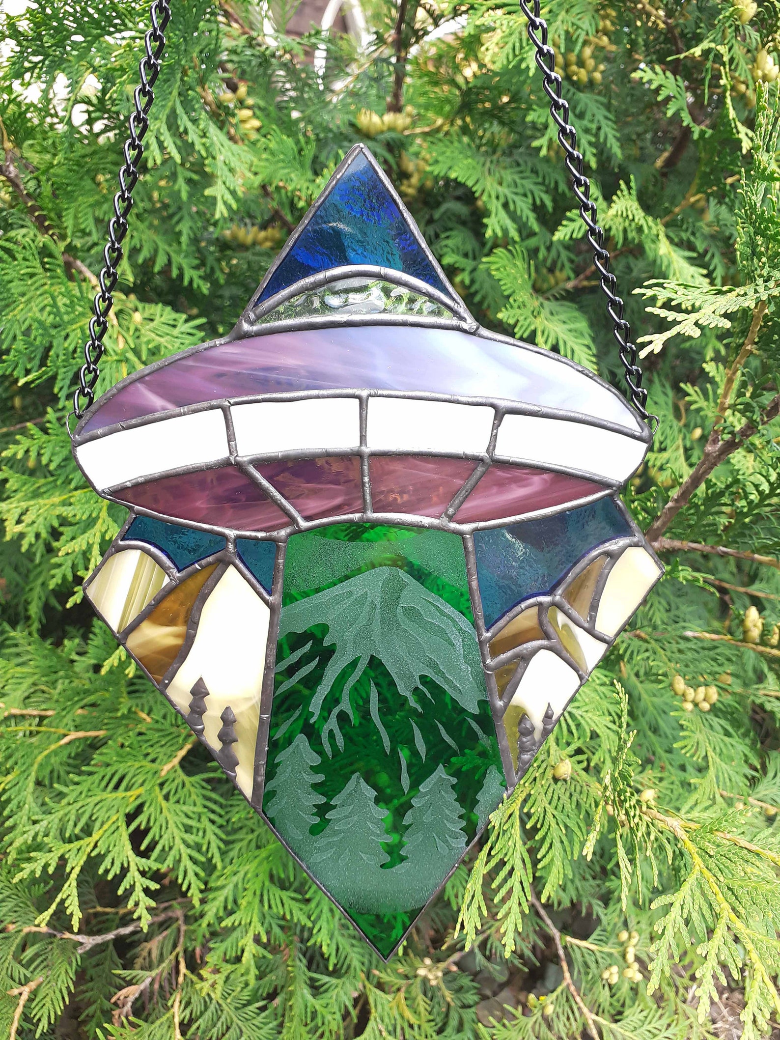 UFO Suncatcher Ufo Stained Glass Stained Glass Window - Etsy