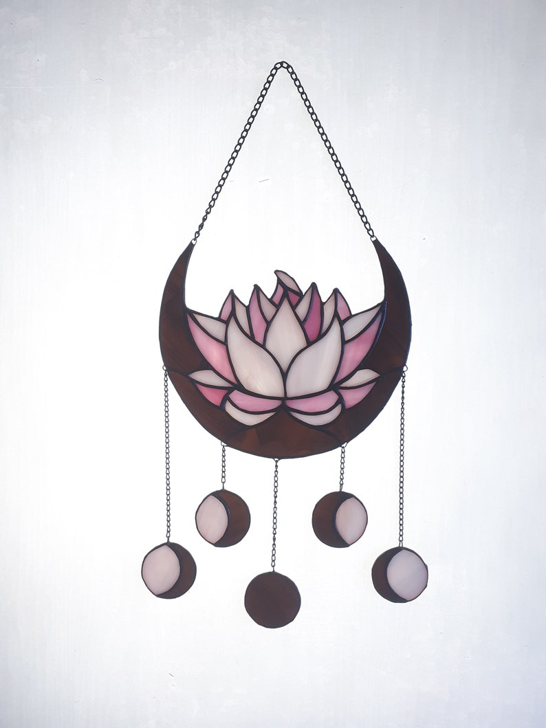 Moon Phases Dreamcatcher Stained Glass Suncatcher Succulent - Etsy