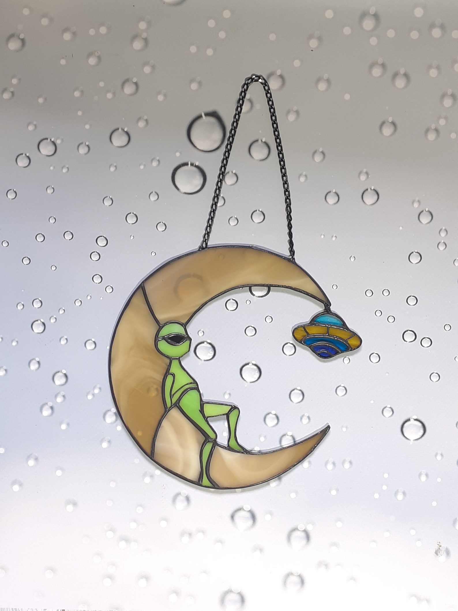 UFO Suncatcher Ufo Stained Glass Stained Glass Window - Etsy