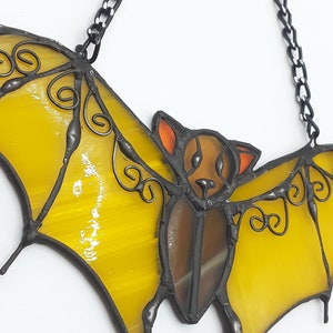 Stained Glass Bat, Stained Glass Window Hanging Bats, Flock of Bats ...
