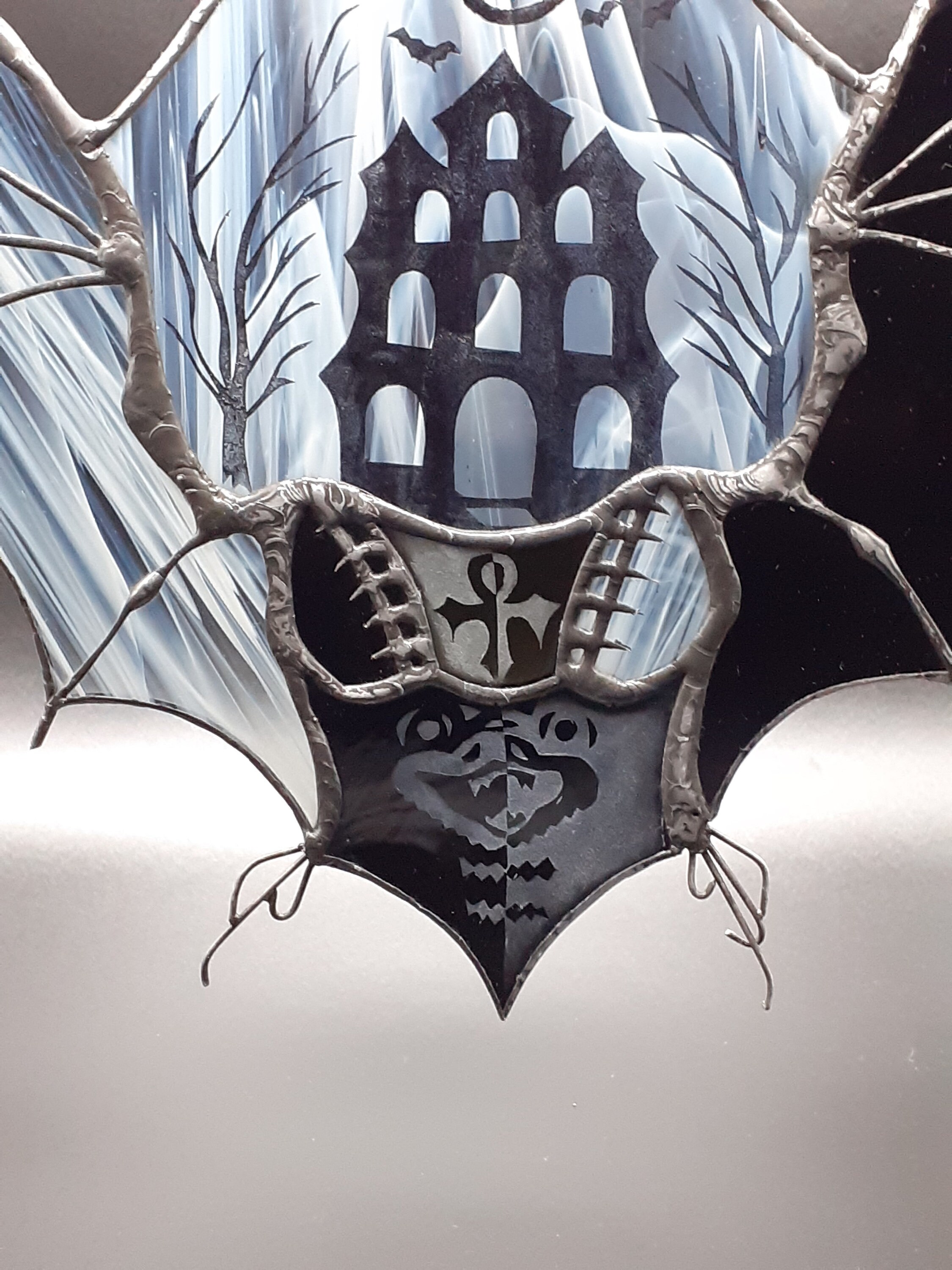 Stained Glass Bat, Stained Glass Window Hanging Bats, Flock of Bats ...