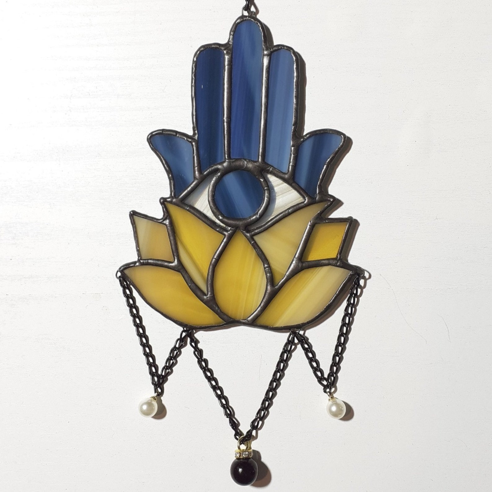 Hamsa Hand Stained Glass Succulent Suncatcher, Lotus Flower Car Mirror ...