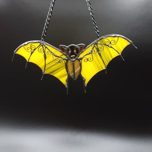 Stained Glass Bat, Stained Glass Window Hanging Bats, Flock of Bats ...