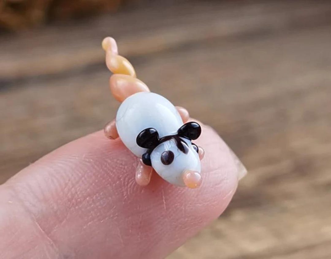 Mini Glass Figurines Miniature Possum Figurine Rat Gifts Opossum ...