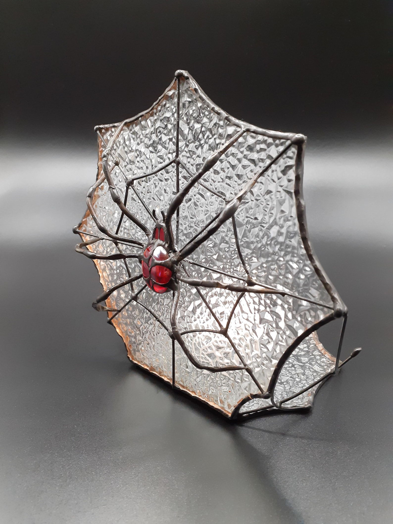 Gothic Stained Glass Spider Web Jumping Spider Tealight - Etsy
