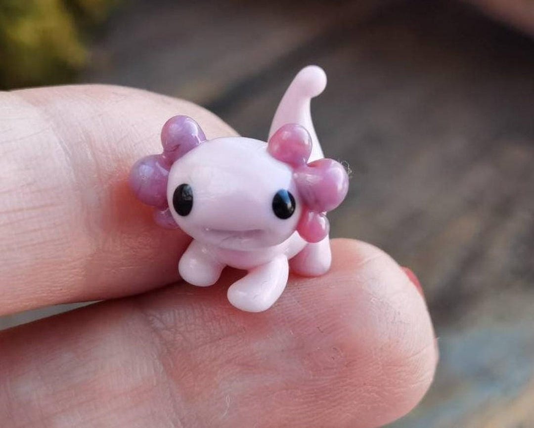 Glass Axolotl Figurine Tiny Axolotl Gifts Miniature Axolotl Decor Blown ...
