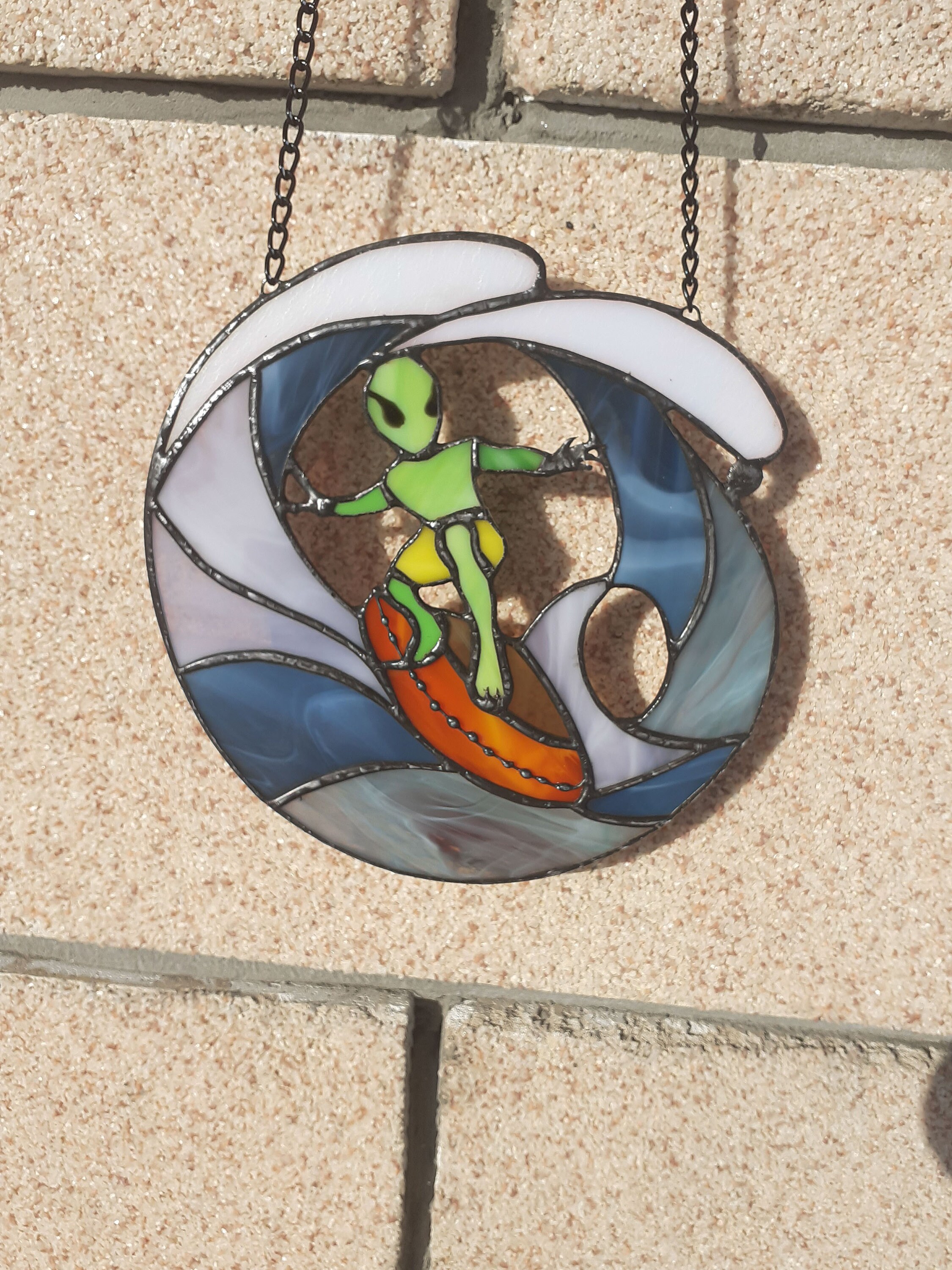 UFO Suncatcher, Ufo Stained Glass, Stained Glass Window Hangings, Ocean ...