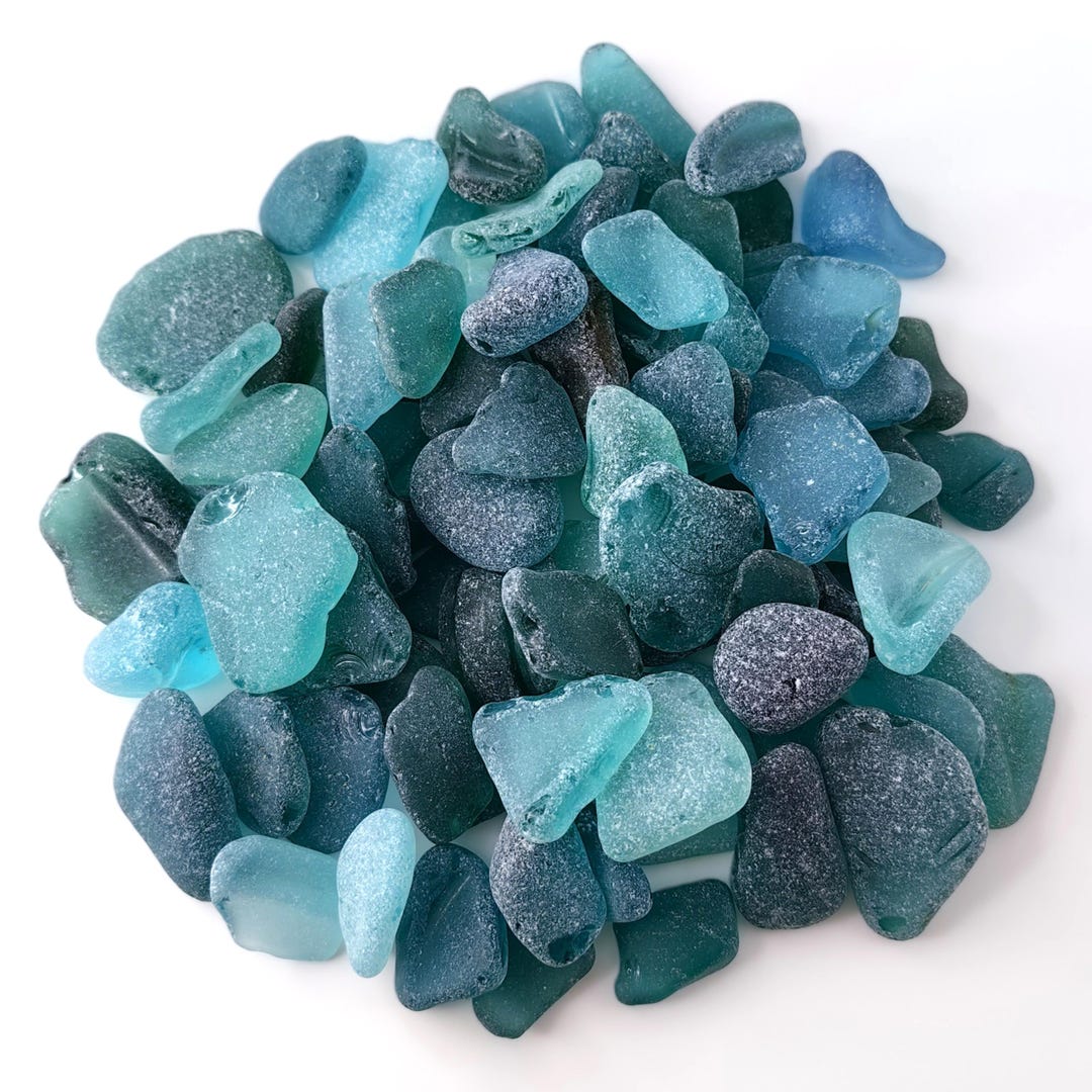 Authentic Teal Sea Glass Bulk | Mixed Size | Sea Glass Decor Beach Art ...