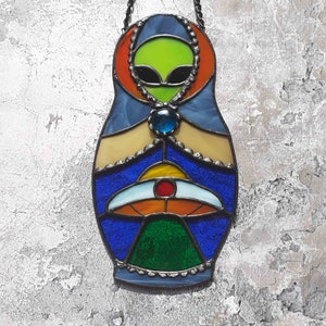 UFO Suncatcher, Ufo Stained Glass, Stained Glass Window Hangings ...