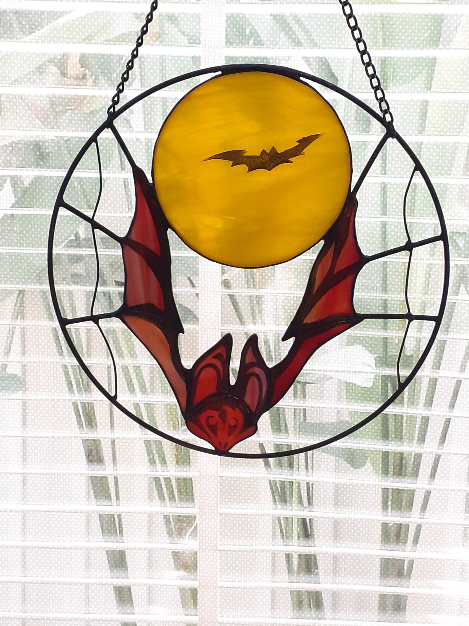 Stained Glass Bat, Stained Glass Window Hanging Bats, Flock of Bats Bat ...