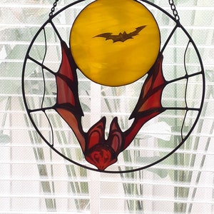 Stained Glass Bat, Stained Glass Window Hanging Bats, Flock of Bats Bat ...