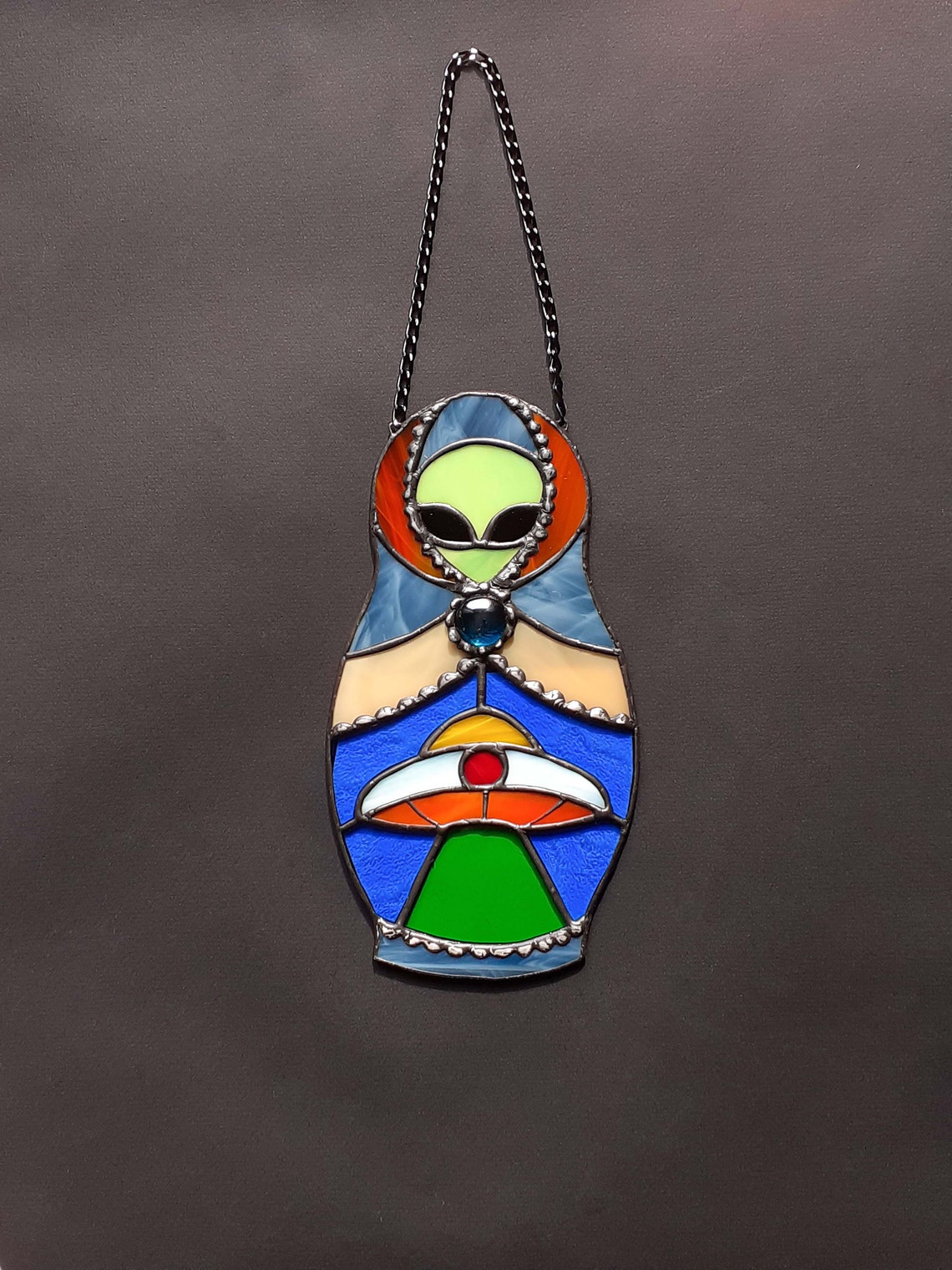 UFO Suncatcher Ufo Stained Glass Stained Glass Window - Etsy