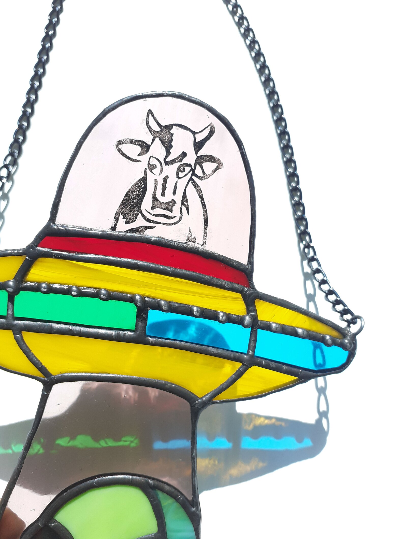 UFO Stained Glass Stained Glass Window Hangings Ufo - Etsy
